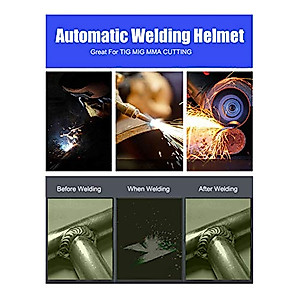 Full Face Welding Mask Auto Darkening Welding Helmet Head Protection For Tig Mig Arc Weld Grinding Blue