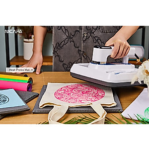 Nicapa Heat Press Mat （12x12 inch ）for Cricut Easypress/Easypress 2 Craft Heating Transfer Vinyl HTV Ironing Insulation Heating Mats