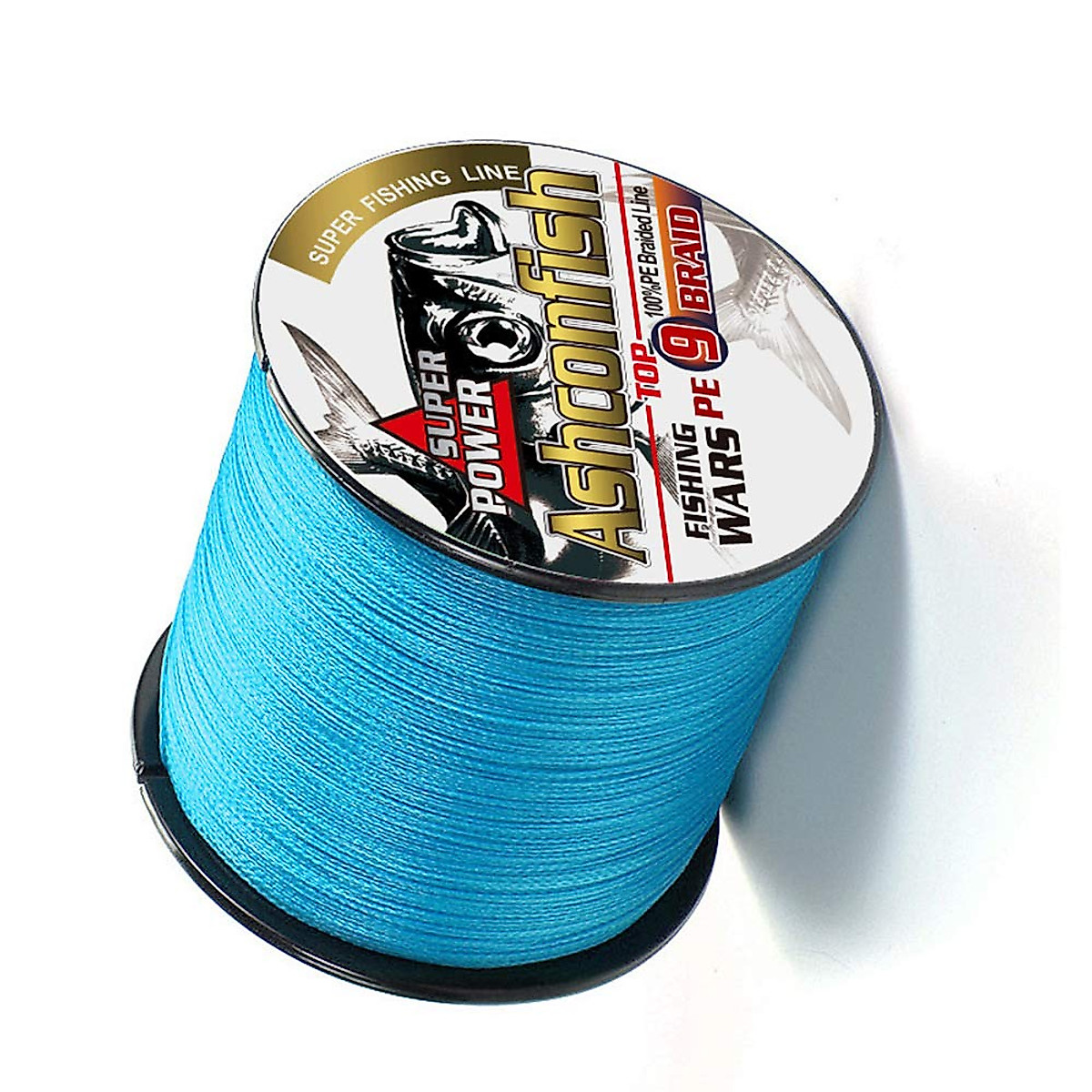Ashconfish Braided Fishing Line- 9 Strands Super Strong PE Fishing Wire Heavy Tensile for Saltwater & Freshwater Fishing -Abrasion Resistant - Zero Stretch- 500M/547Yds 20LB Blue