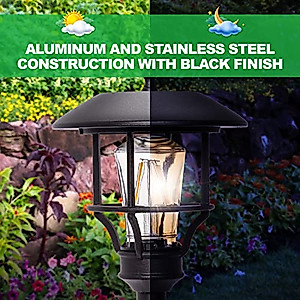 GreenLighting Low Voltage Outdoor Lights - Modern Vintage Path Stake Lights - Walkway Lights, Garden and Lawn Lights, Landscape Lighting - Waterproof, Rust-Resistant (8 Pack)