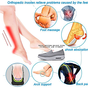 Lovejdrsiey Fitsshoes Women's Orthopedic Sneakers, Easyfrot Orthopedic Sneakers, Orthopedic Slip on Sneakers for Women (7, Black)