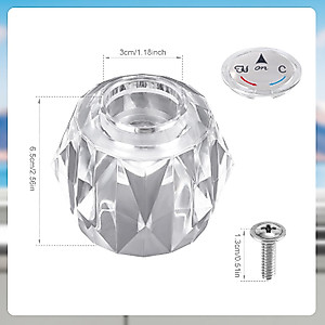 Shower Knob Replacement, Shower Faucet Handle Replacement Single Handle Tub Faucets Replacement Compatible with Delta Faucet RP2391 (Diameter 1.97in, Depth 2.56in, Mouth 0.02x0.01in)