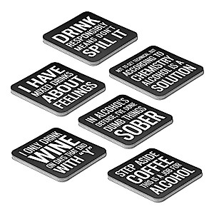 Lillian Rose Black & White Set of 36 Drinking Coasters, One Size, Black