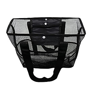 iMeistek Mesh Shower Bag, Mesh Shower Caddy Portable, Quick-Drying Hanging Toiletry and Bathroom Organizer for College Dorms, Bathrooms, Gym, Camping, Travel (Black)