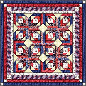 Material Maven Quilt Kit Patriotic Fouth of July, Red White and Blue
