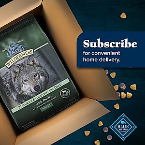 Blue Buffalo Wilderness Natural High-Protein Dry Food for Adult Dogs, with Wholesome Grains, Duck, 28-lb bag.