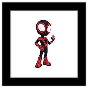 Trends International Gallery Pops Marvel Spidey And His Amazing Friends - Miles Morales Wall Art, Black Framed Version, 12'' x 12''