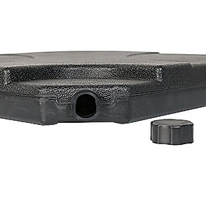 Sunnydaze 10-Foot Offset Cantilever Brown Solar Patio Umbrella with Outdoor LED Lights Crank and Cross Base and Set of 4 Black Heavy-Duty Cantilever Offset Patio Umbrella Base Plates Bundle