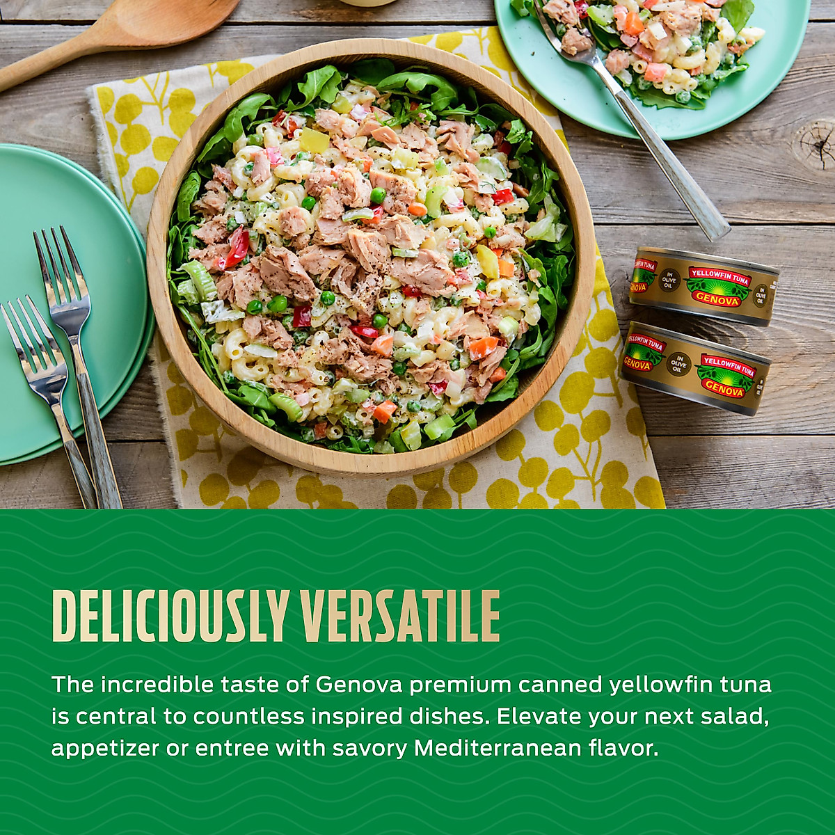 Genova Premium Yellowfin Tuna in Olive Oil, Wild Caught, Solid Light, 5 oz. Can (Pack of 24)