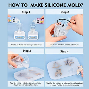 Magicfly Silicone Mold Making Kit, Liquid Silicone Rubber 32oz, Translucent Clear Mold Making Silicone Rubber, for Casting Resin Molds, Silicone Molds, Soap, Candle, Clay