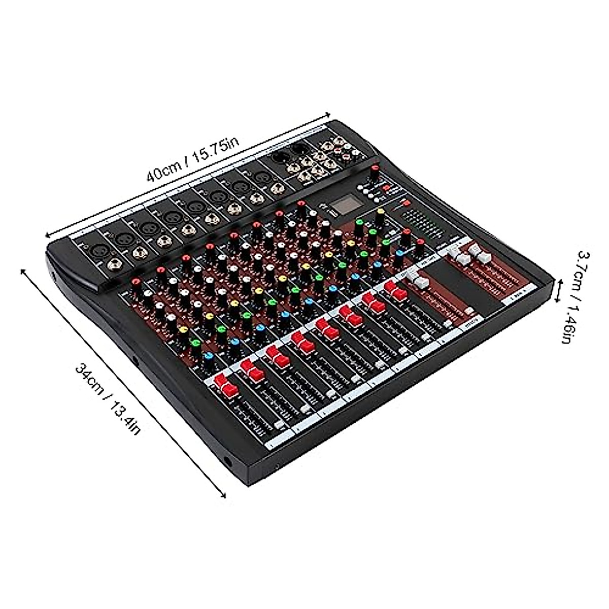 8-Channel Audio Mixer 110V Professional Live Studio DJ USB Bluetooth Stage Mixing Console 18W