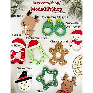 Christmas, Holiday Soft Silicone Teethers for Baby, BPA Free and Food Grade - Christmas Tree, Star, Santa, Rudolph, Reindeer, Teether Toy (Reindeer w/Scarf)