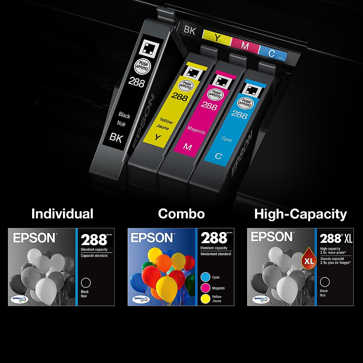 EPSON T288 DURABrite Ultra Ink Standard Capacity Black Cartridge (T288120-S) for select Epson Expression Printers