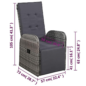 3 Piece Bistro Set with Cushions Poly Rattan,Lounge Seat,Home Furniture,Afternoon Tea Tables and Chairs,Outdoor Dining Set,Terrace Tables and Chairs,for Yard, Balcony,Bistro,Garden,Party,Gray