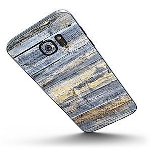 Design Skinz Design Skinz Vintage Wooden Planks with Yellow Paint Full-Body Wrap Decal Skin-Kit for The Galaxy S9 Plus