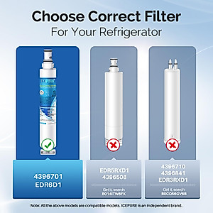 ICEPURE 4396701 Replacement for Kenmore 9915, 469915, Whirlpool EDR6D1, WF293, RWF2000A, LC200V, SGF-W10, L200V, RWF1021, Filter 6, WFL200, 4396702, EFF-6001A, Refrigerator Water Filter 3PACK