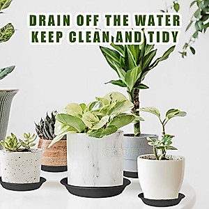 GREGICH 6 Pack Plastic Plant Saucer Plant Tray Planter Water Drip Tray, Plant Saucers for Indoors Outdoor Plant Drainage Tray, Thick Heavy Durable Sturdy Flower Pot Saucers Plant Trays for Pots Base