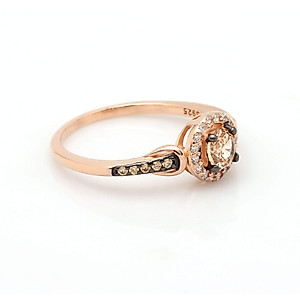 Ginger Lyne Collection Tanisha Beautiful Chocolate and Champagne Bridal Ring Rose Gold over 925 Sterling Silver Size 11