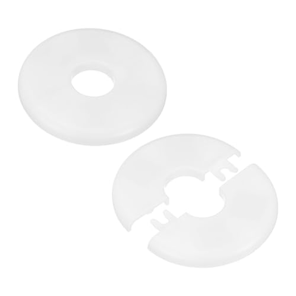 M METERXITY 2-Pack Wall Split Flange, for 0.8 Inch/20mm OD Pipe ABS Escutcheon Plate Round Self-Adhesive Plumbing Cover Plates for Water Pipe/Faucet [White]