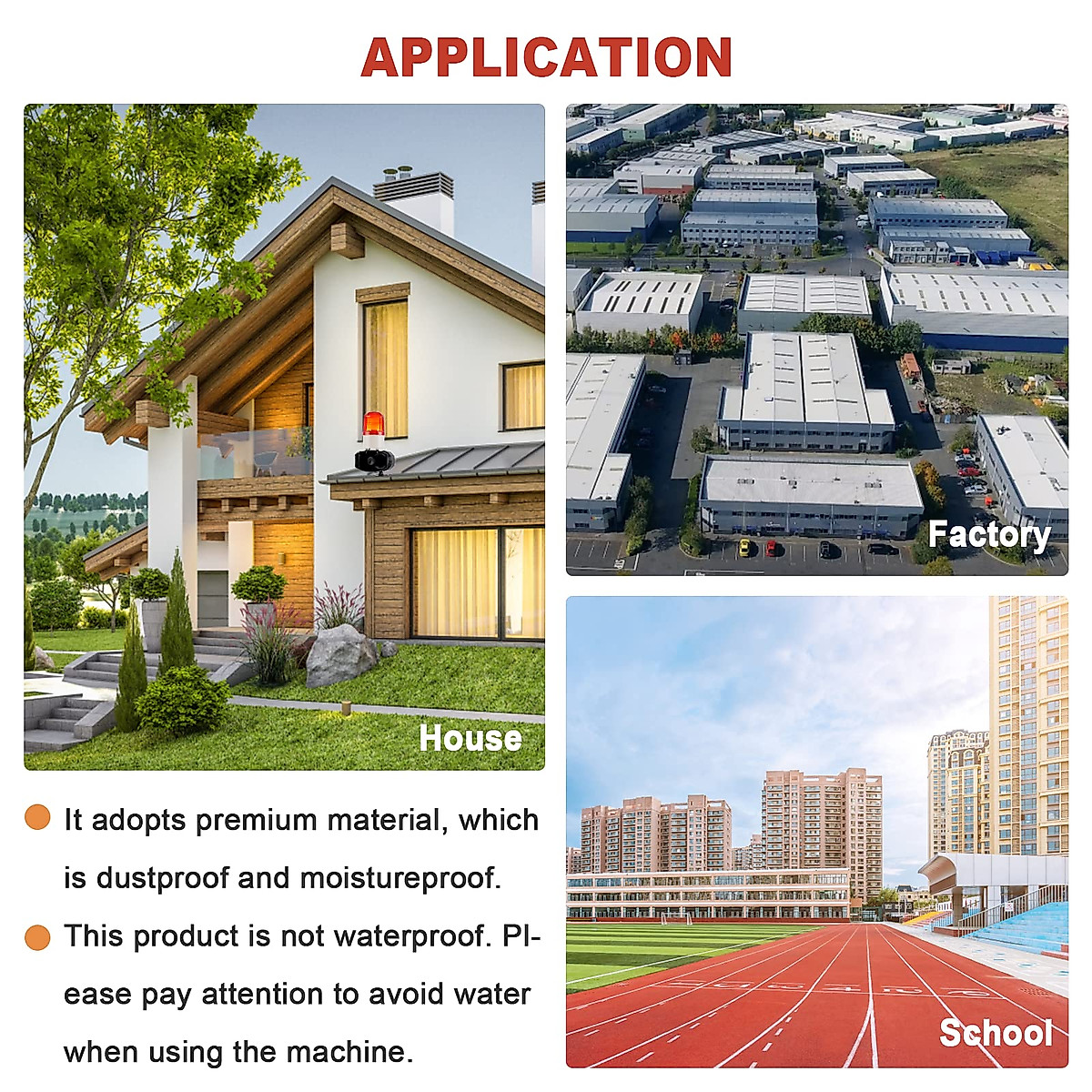 Saladulce Industrial Siren Alarm 110 Volt Siren with Light 115dB Sound and Light Alarm IP54