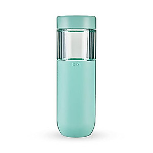 HOST Freeze Double Walled Insulated Water Bottle Freezer Tumbler with Active Cooling Gel Stainless Steel Lid and Silicone Grip, Set of 1 20 Oz Plastic Bottle, Mint