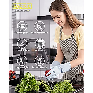 PACIFIC PPE 12 Pairs Dishwahsing Gloves, 12 Inches Rubber Gloves, Blue Kitchen Gloves, Long Dish Gloves for Household Cleaning, Gardening, Small