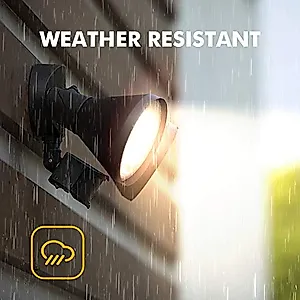 LUTEC 6211BZ-PIR23A 300 Watt Halogen Motion Activated Integrated Dual-Head Floodlight Outdoor, Waterproof Exterior Security Wall Light for Patio, Garden, Yard, Bronze