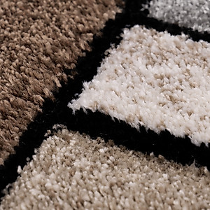 Paco Home Area Rug Modern Geometric Pattern in Brown Beige, Size: 5'3" x 7'7"