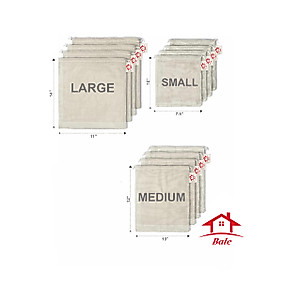 BaLe Set of 12 Reusable Produce Bag,Washable Reusable Organic Net Laundry Cotton Mesh Bag,Drawstring Bags for Grocery & Storage