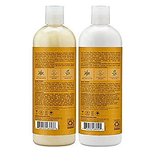 Shea Moisture Raw Shea Butter Shampoo and Conditioner Set, Deep Moisturizing with Sea Kelp & Argan Oil, Sulfate Free & Silicone Free, Curly Hair Products, Family Size, 16 Fl. Oz. Ea.