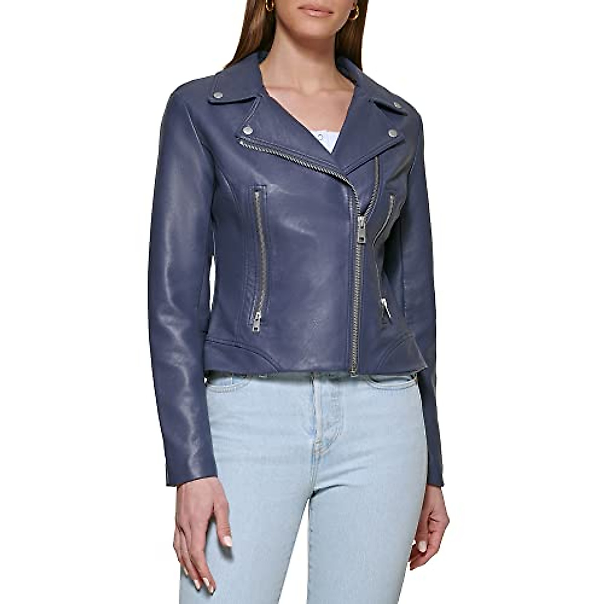 Levi's Women's Faux Leather Asymmetrical Moto Jacket, Odyssey Grey, X-Large