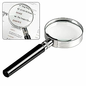 10X Handheld Magnifier Magnifying Glass Handle Low Vision Aid High Magnification for Reading, Senior, Map, Inspection, Handcraft Hobby (50MM)
