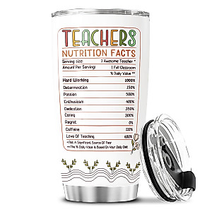 HUBUPU Teacher Gifts, Teacher Plant Seeds, Tumblers For Women Teachers Gift Steel Pack Music Appreciation Stainless Cups Coffee, Tumbler 20 Oz With Lid And Straw