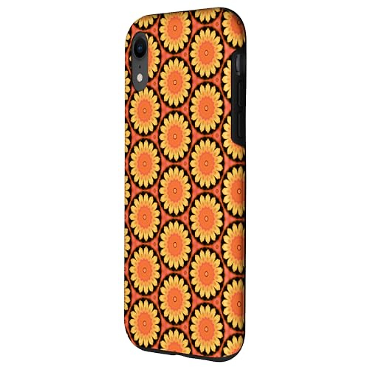 iPhone XR Abstract Geometric Cute Cool Fun Pattern Yellow Orange Black Case