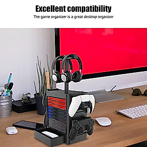Storage Tower Rack, Firm Structure Multifunction Game Disk Bracket with Handle for for PS5 for SwitchPro