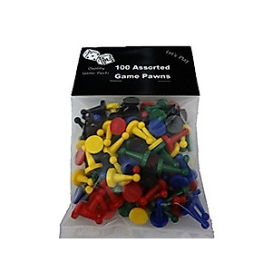 Discount Learning Supplies 100 Assorted Game Pawns - 5 Colors - 20 of Each Color