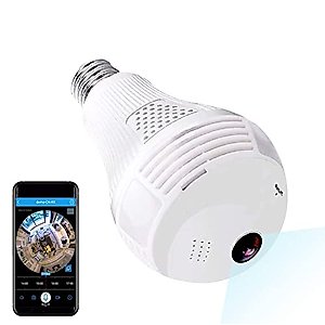 VIBOOS Camera, 1080p Home WiFi Light Camera, 2mp Wireles IP Led Cam,360 Degrees Panoramic vr Home Surveillance Cameras, Motion Detection/Night Vision/Alarm