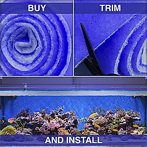 BIG Kahuna Aquarium Filter Floss Rolls – 12-inch Pond and Aquarium Filter Media – 1-inch Thick Wet/Dry Aquarium Filter Pad – 10ft - Bonded Filter Media Pad for Freshwater or Marine Aquariums, Ponds