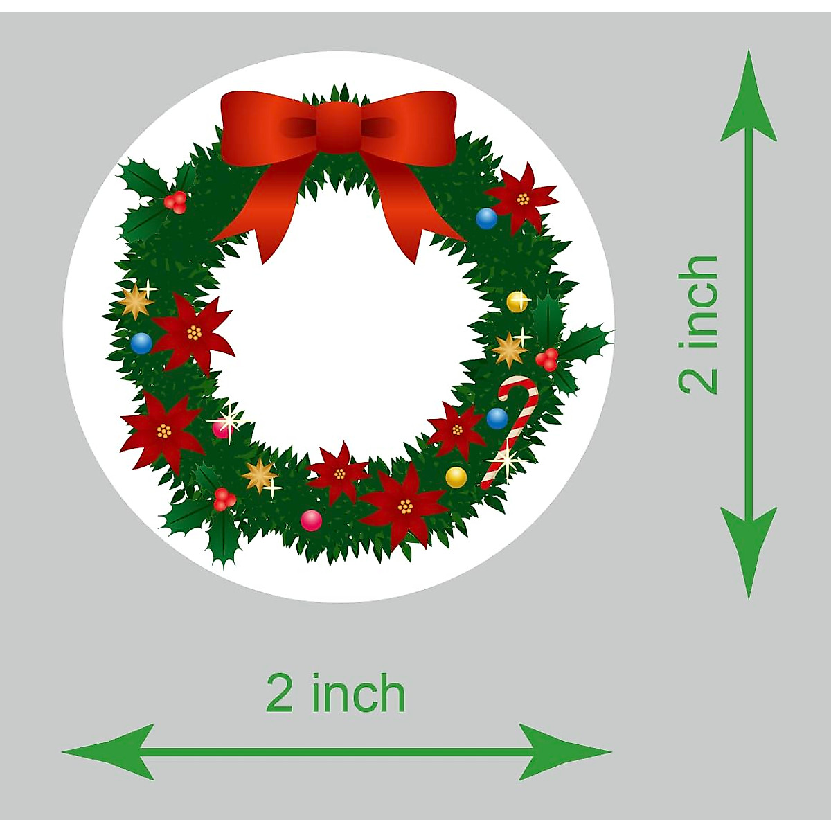 2 Inch 150 PCS Round Merry Christmas Stickers Xmas Present Labels Adhesive Decorative Envelope Seals Stickers for Cards Envelopes Boxes