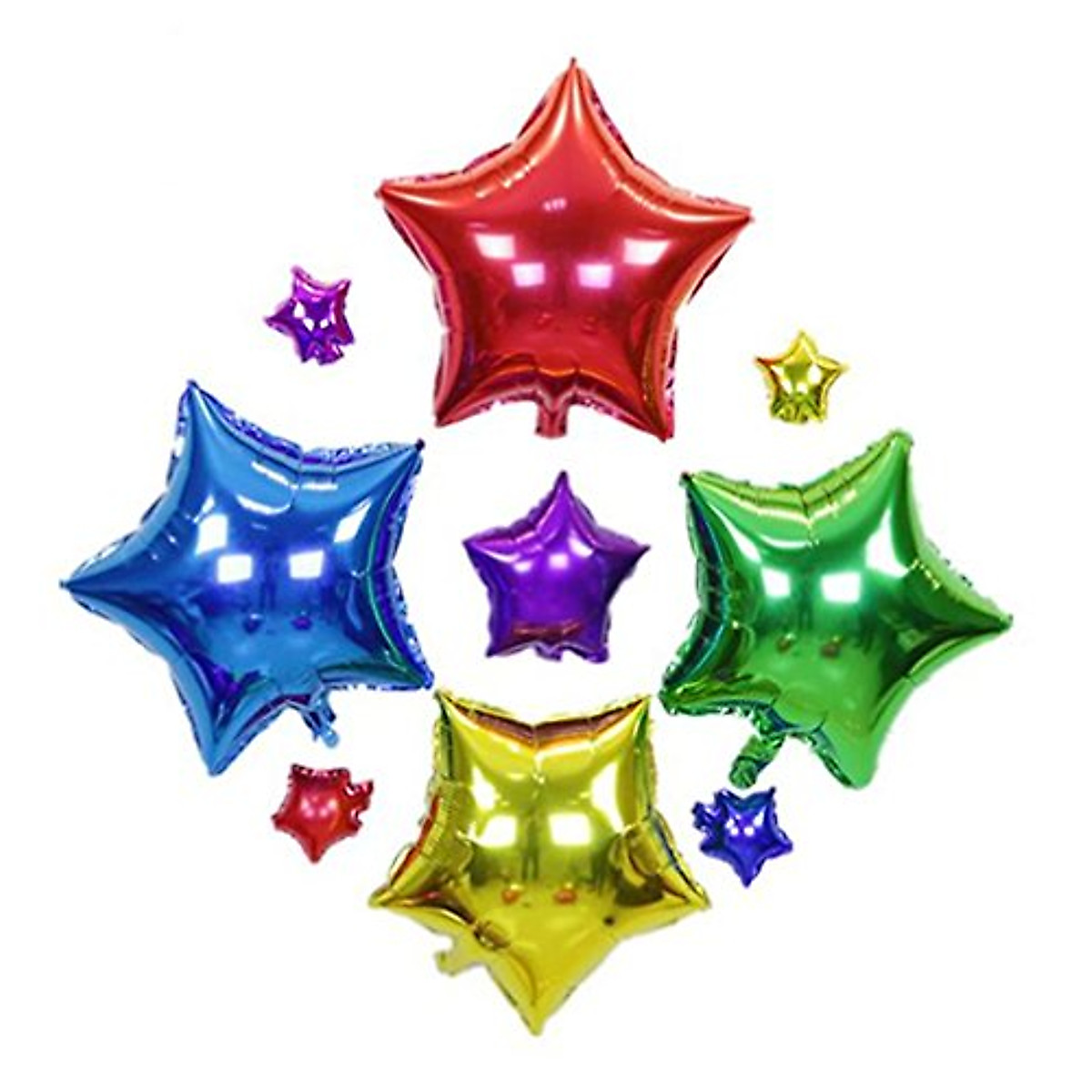 (Pack of 20) Assorted Color Small 5 Star Helium Foil Balloons for Wedding Birthday Anniversary Graduation Party Decoration (5 Inch)