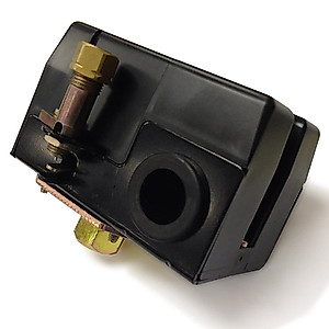 Air Compressor Pressure Switch Control with Unloader and ON/Off Switch Lever Compatible for 90-125 Psi 26A Air Compressor, Adjustable Pressure Air Compressor Replacement Parts by JahyElec
