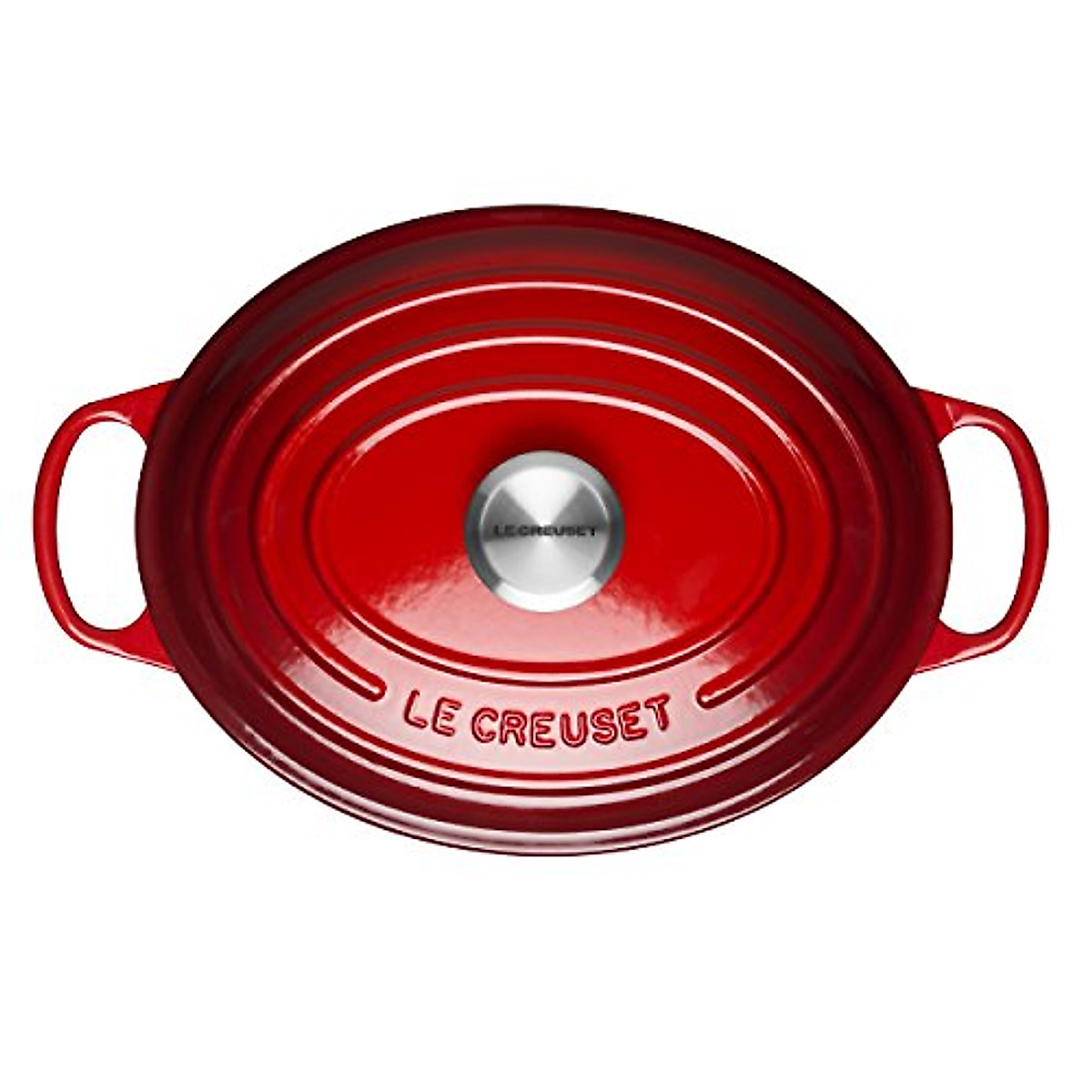 Le Creuset Enameled Dutch Oven Cast Iron Signature Oval Casserole, 40cm, 15.5 Qt, Cerise