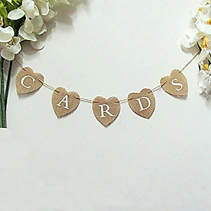 Cards Hessian Bunting Banner Heart Rustic Wedding Decor