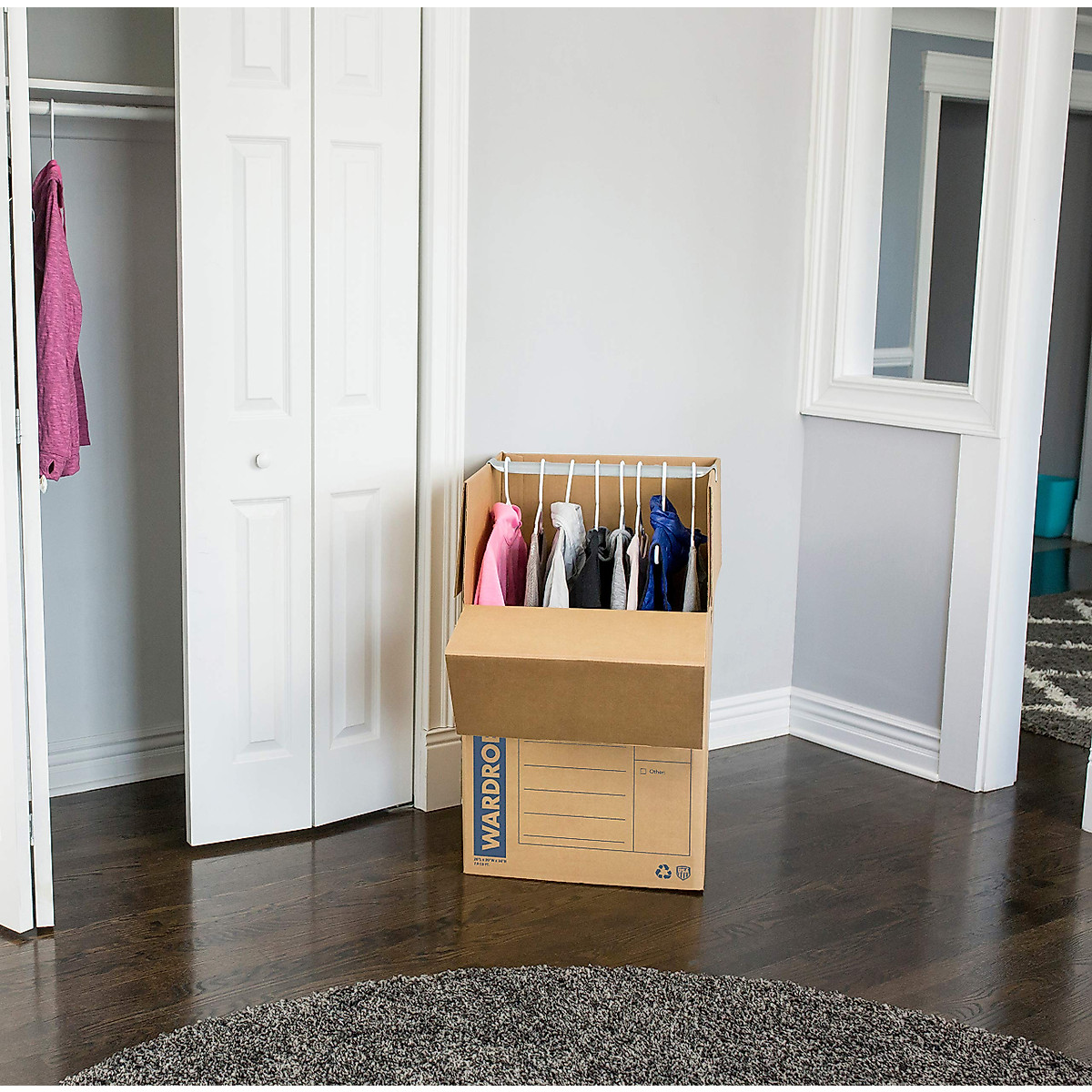 Bankers Box SmoothMove Wardrobe Moving Boxes, Tall, 24 x 24 x 40 Inches, 3 Pack (7711001)