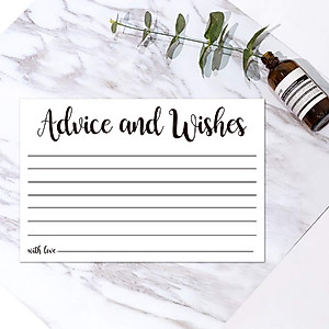 Antgiftshop Advice and Wishes Cards-Set of 50 Advice Cards for The Bride and Groom, Perfect for Bridal Shower or Wedding,4 x 6 Inches.