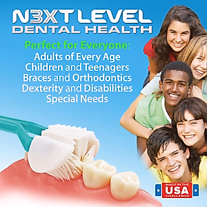 3D PRO BRUSH | NEW Crystal Clear 3-Sided Toothbrush | 3X Triple Clean + Soft Gum Massage | Built-In Tongue Scraper | Sustainable Eco-Friendly Design | Kids Adults Braces Travel | MADE IN USA