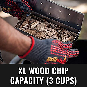 Grillaholics Smoker Box, Top Meat Smokers Box in Barbecue Grilling Accessories, Add Smokey BBQ Flavor on Gas Grill or Charcoal Grills with This Stainless Steel Wood Chip Smoker Box