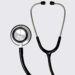 Ever Ready First Aid Pro Classic Dual Head Stethoscope for Paramedics and Nurses, 4 Ear Tips, Replacement Diaphragm - Black