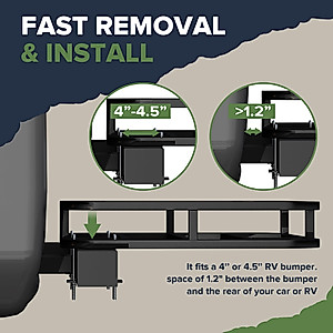 ARKSEN 32 x 26 x 4 Inch Heavy Duty Bumper Mounted Cargo Rack Carrier 350 Lbs Capacity Luggage Basket Hitch for RV, Camping, Traveling