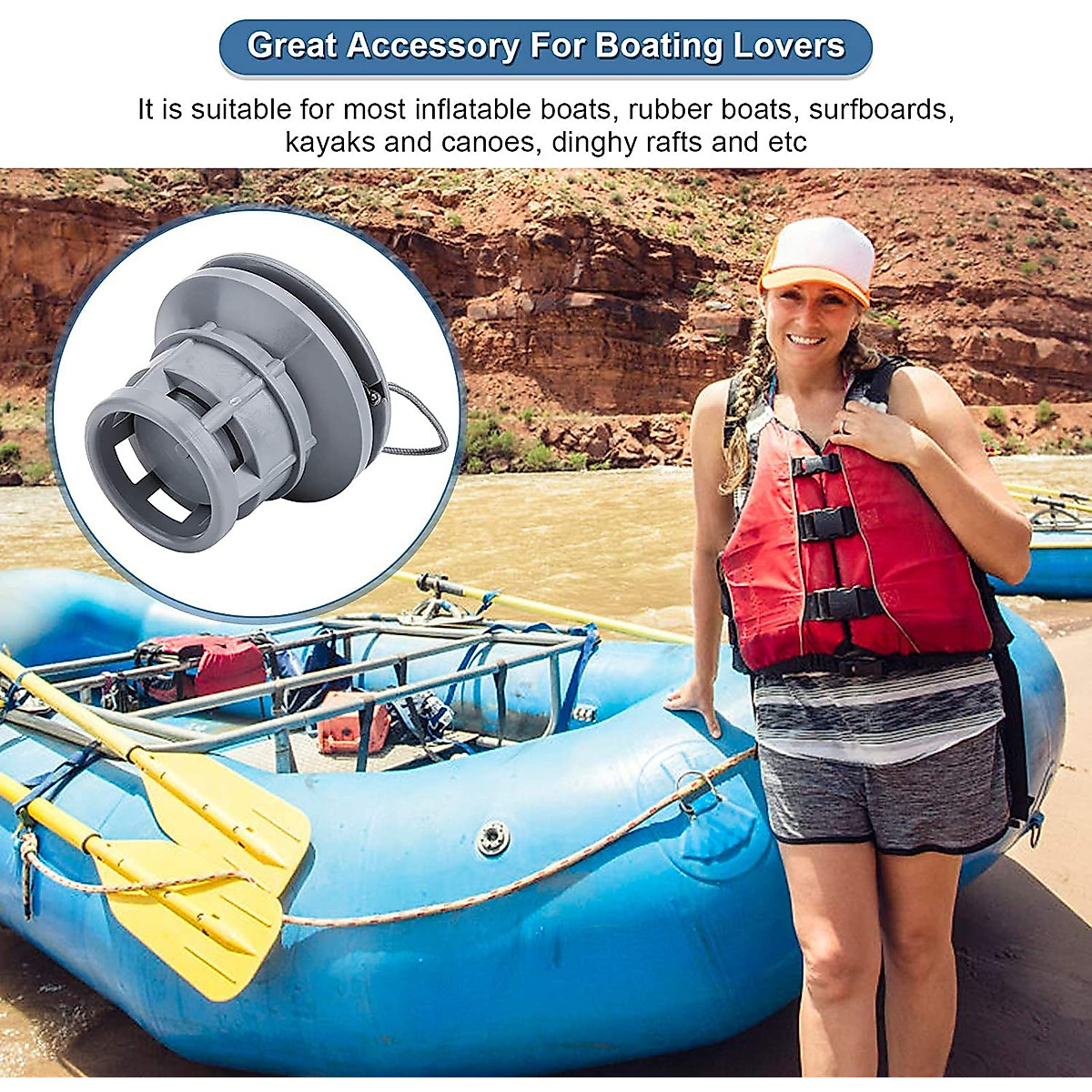 Alomejor PVC Boat Air Valve Spiral Air Plugs Replacement for Inflatable Raft Boat Kayak